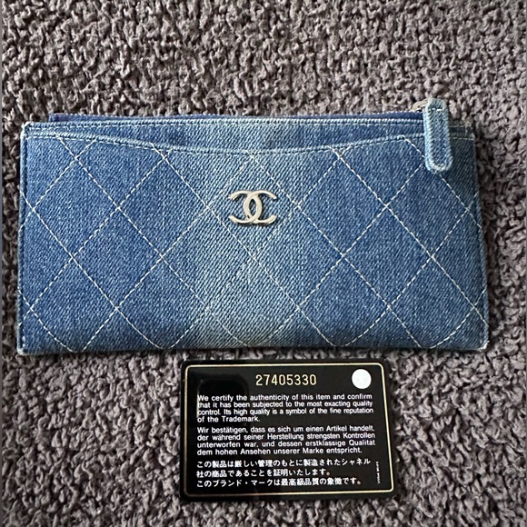 CHANEL | Bags | Chanel Denim Long Wallet | Poshmark